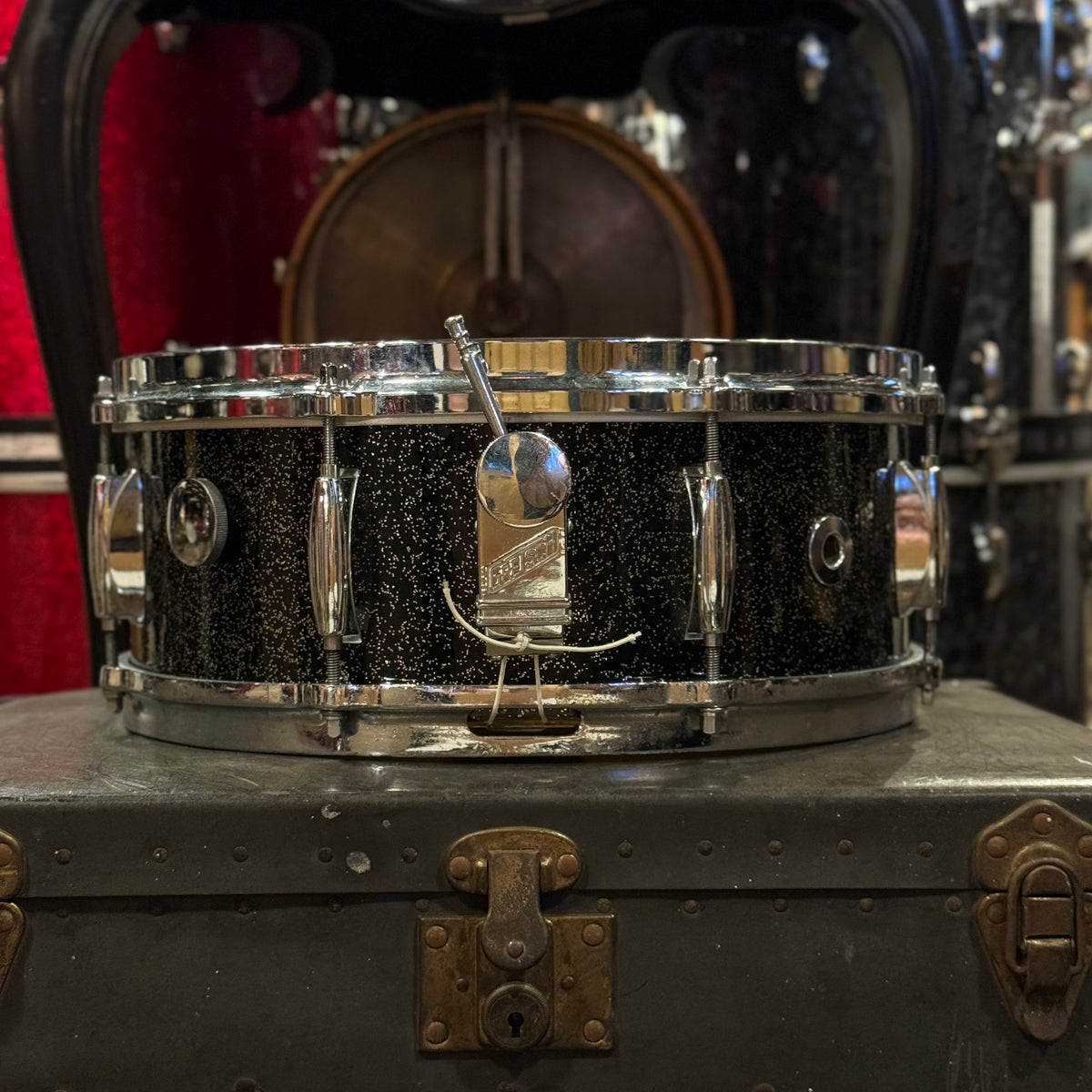 VINTAGE 1958 Gretsch Round Badge 5.5x14 Name Band Snare Drum in Annive ...
