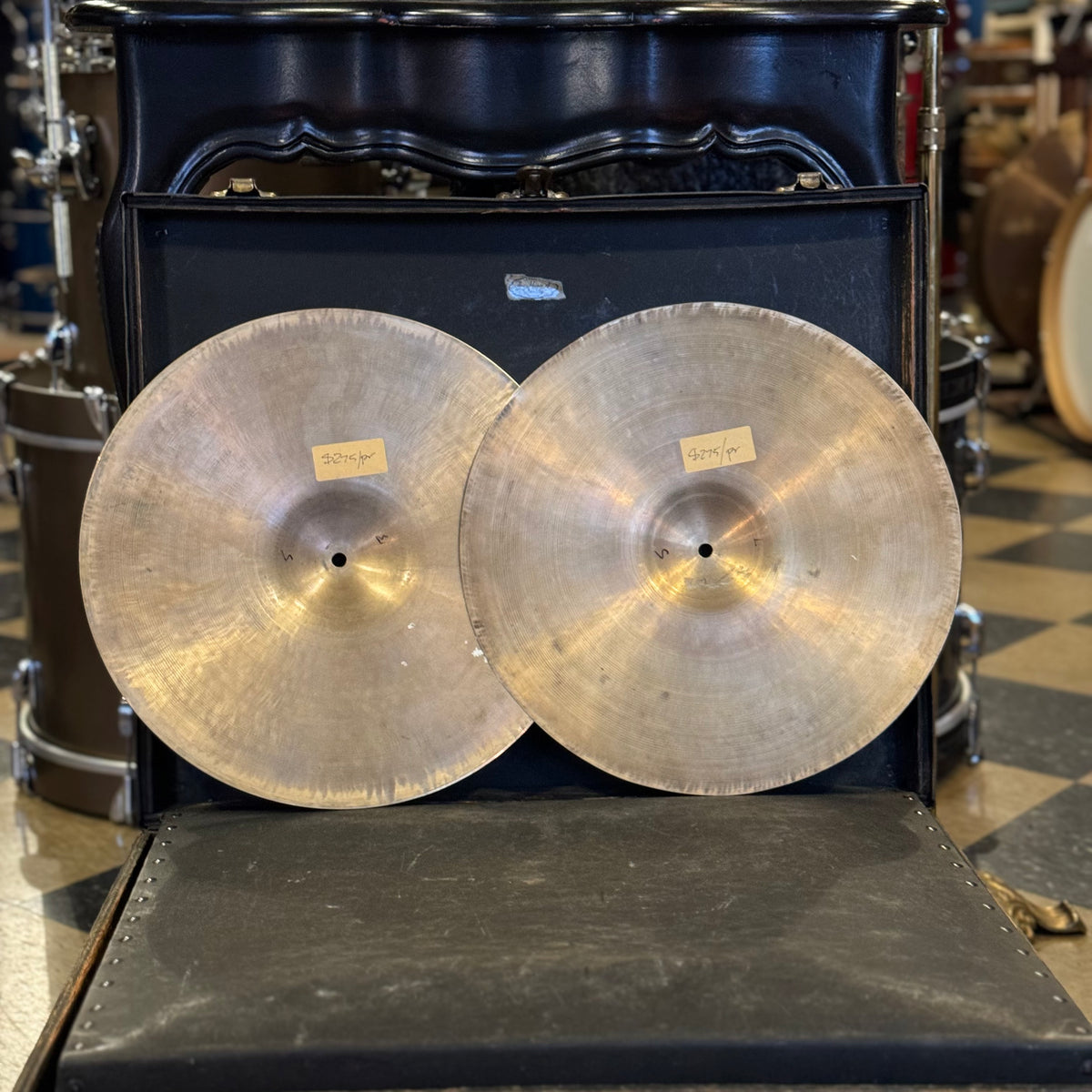 VINTAGE 1940's UFIP 14" Hi-Hat Cymbals - 660/676g – Badges Drum Shop