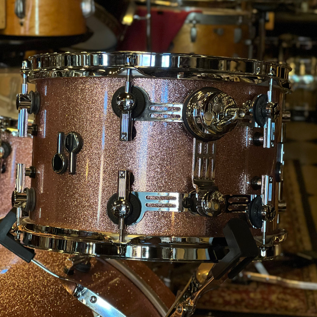 EXCELLENT Sonor SQ2 Beech Drum Set in Bright Copper Sparkle High Gloss ...