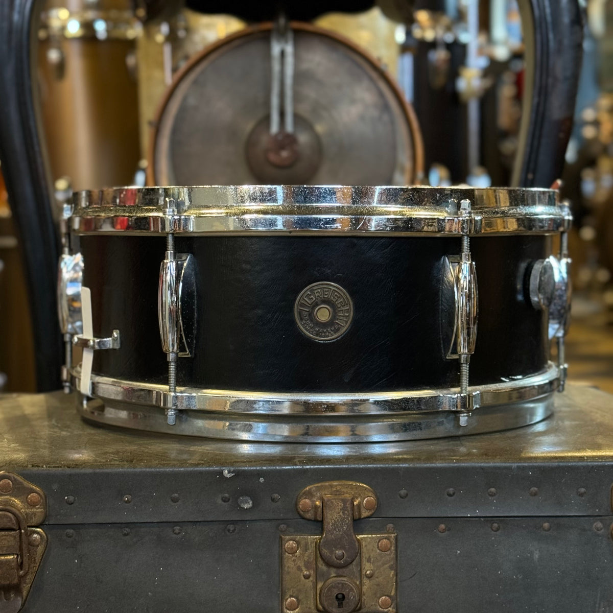 VINTAGE 1960's Gretsch 5.5x14 Round Badge Renown Snare Drum in Faux Le ...