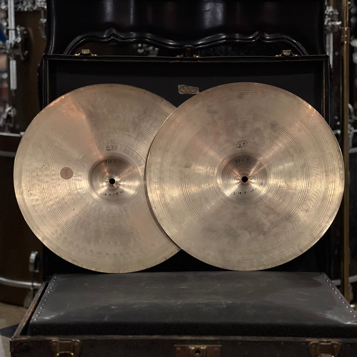 VINTAGE A. Zildjian 15" Small Stamp Hi-Hat Cymbals - 960/886g – Badges ...