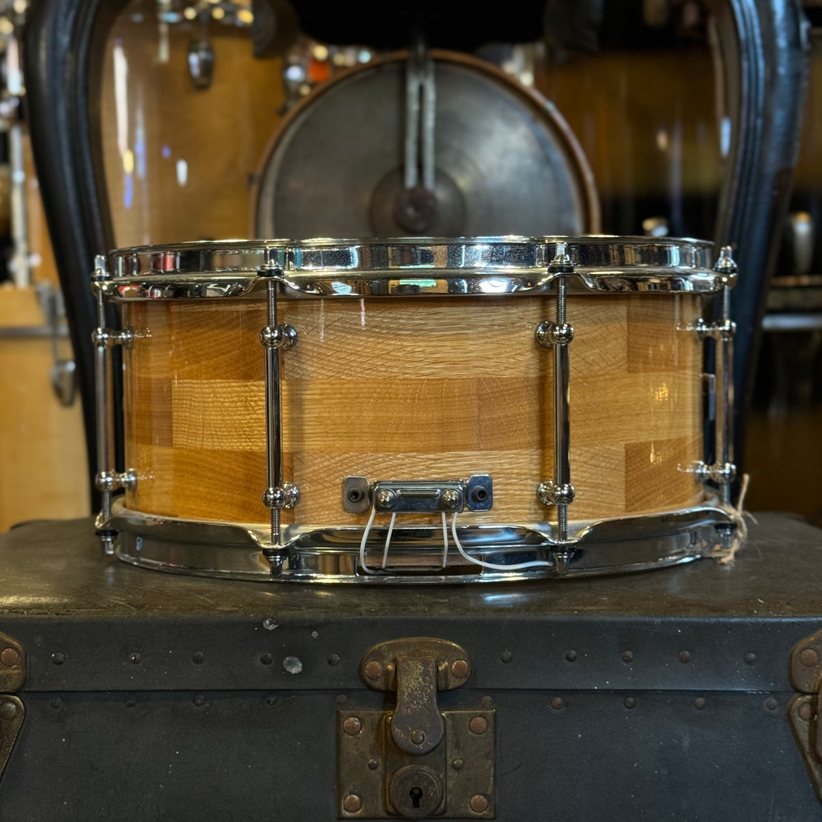 USED Greg Gaylord 5x13 Solo Segment Block Red Oak Snare Drum in Natura ...