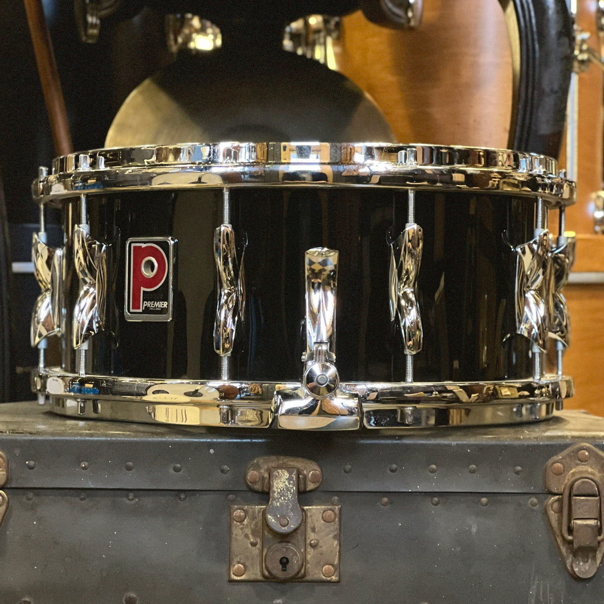VINTAGE 1980's Premier 6.5x14 Parallel 2002 Snare Drum in Black Gloss ...