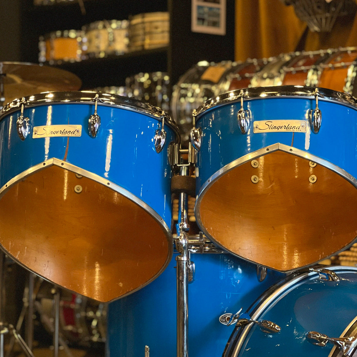 VINTAGE 1979 Slingerland "Powerplay" Cutaway Concert Tom Kit in Cobalt ...
