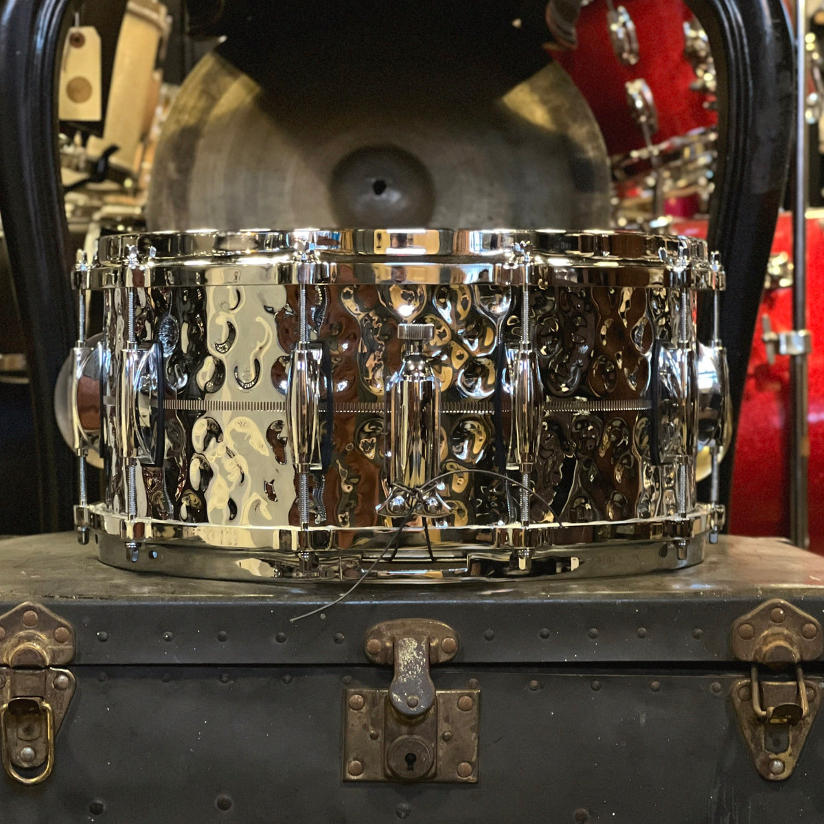 USED Gretsch 6.5x14 USA Custom Hammered Chrome over Brass Snare Drum ...